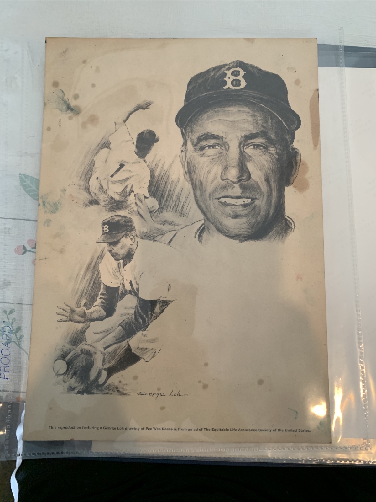 pee Wee Reese Dodgers George Loh Drawing Reproduction | eBay