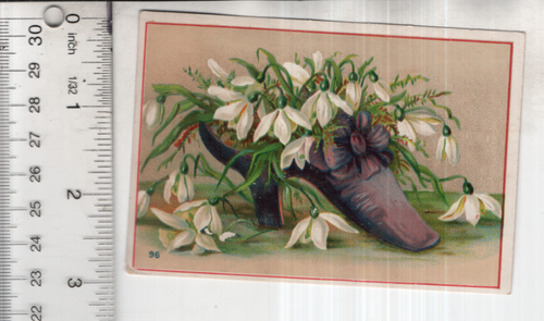 Lady's Shoe Full Of Snowdrops Unprinted Victorian Trade Card 4"x3" VTC ...