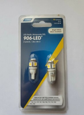 NEW Camco 2 pack 906-led Bulbs. 70 lumens 12v. BRIGHT WHITE, 194 516 ...