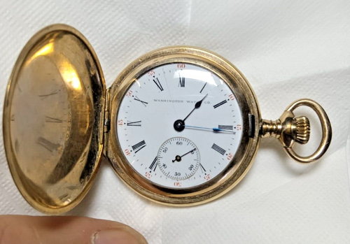 Washington Pocket watch Antique 15mm 11 jewel 20 year Ladies engraved ...