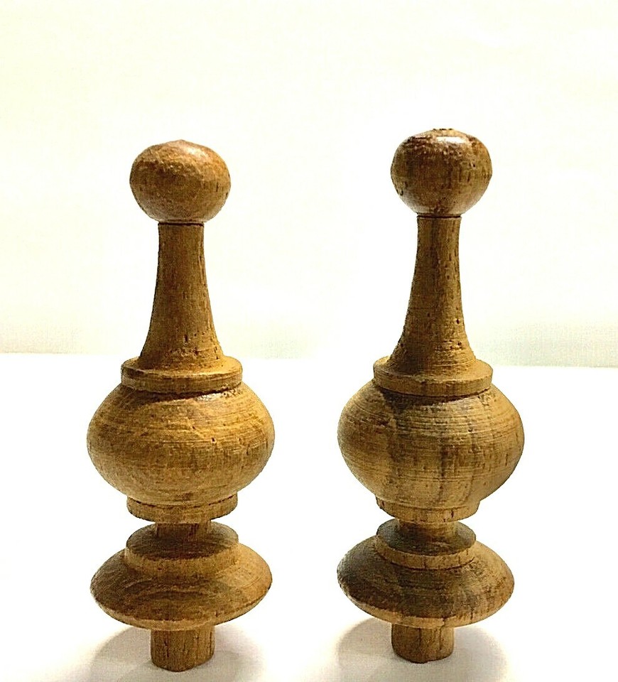 4Pcs Wooden Teak finials Antique Clock Furniture home decor Vintage DIY ...