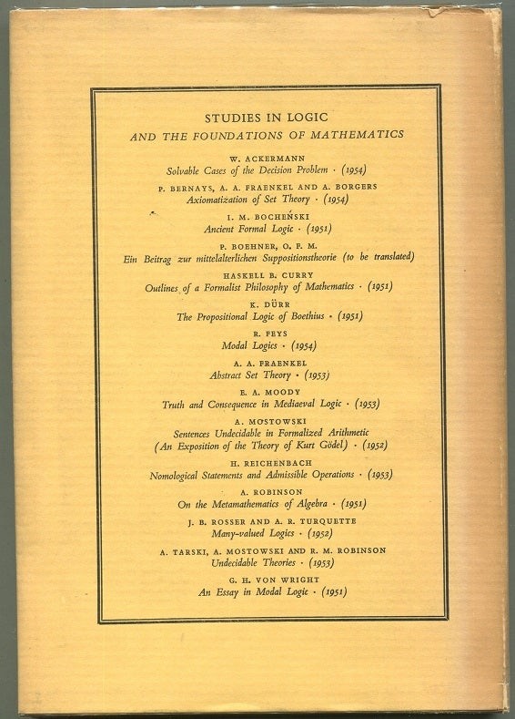 Alfred Tarski, Andrzej Mostowski / Undecidable Theories 1st Edition ...