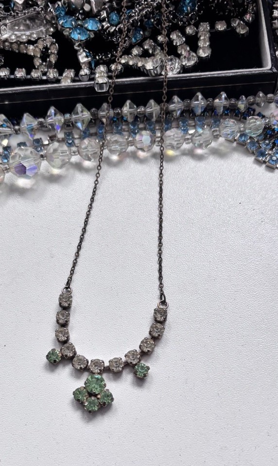 Job Lot Vintage Paste Set Crystal Costume Jewellery inc Brooches ...