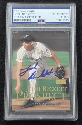 2000 JOSH BECKETT Signed Fleer Skybox ROOKIE Card-RED SOX-FLORIDA ...