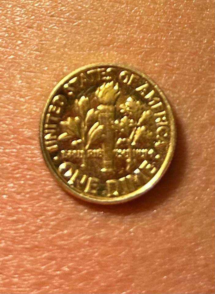 1981 Gold Plated Roosevelt Dime Collectible 10 Cent US Collection Coin ...