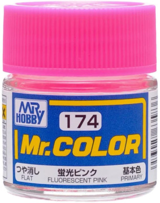 Mr. Hobby C174 Mr. Color Semi Gloss Fluorescent Pink Lacquer Paint 10ml ...