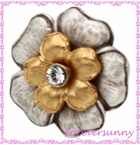 Brighton Retro Garden Flower Two-Tone Ring Size 8 | eBay