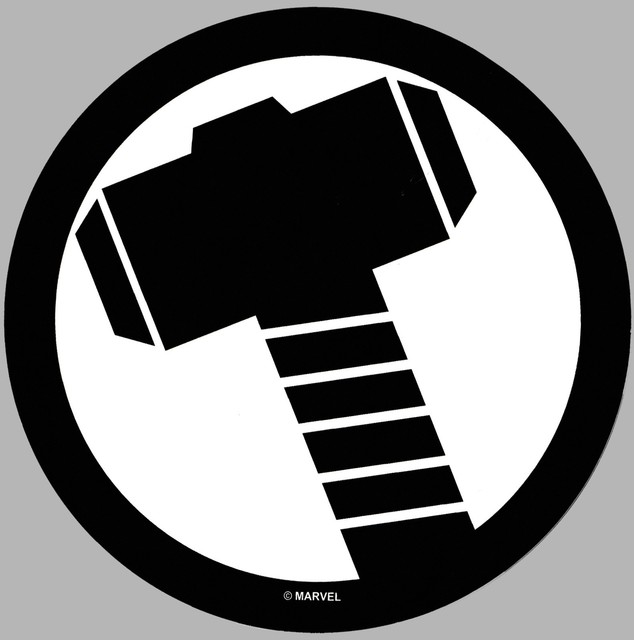 Marvel Thor's Hammer Vinyl Window Decal Comicbook Superhero Logo Bumper ...