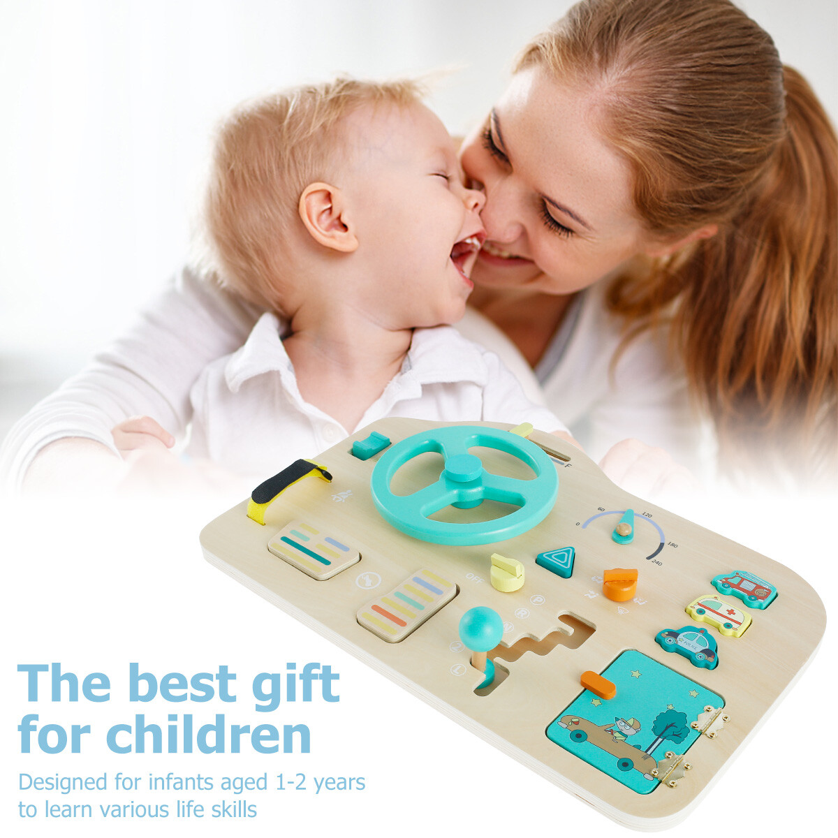 Wooden Car Simulator Busy Board for Toddler Educational Activities ...