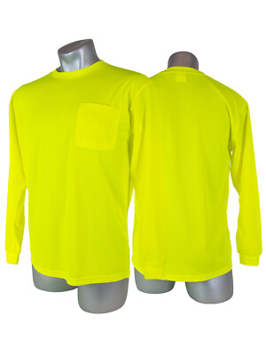 NEW - High Visibility Yellow Safety Long Sleeve Shirt | eBay