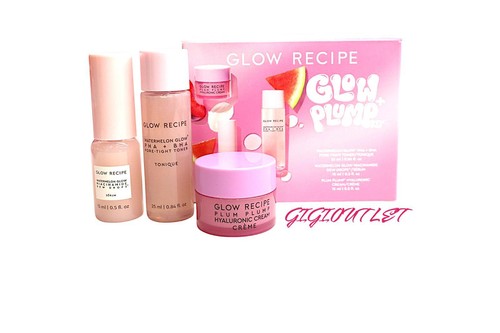 GLOW RECIPE Glow Plump Kit 3pc Set WATERMELON Glow DEW DROPS, Toner ...