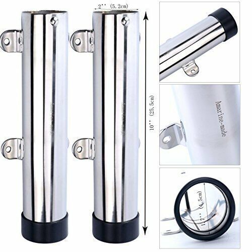 2PC Boat Fishing Stainless Steel Side Mounted Transom Rod Holder w ...