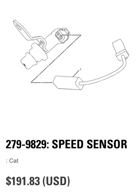 Caterpillar Oem Speed Sensor 279-9829. Cat Nos Speed Sensor 2799829 ...