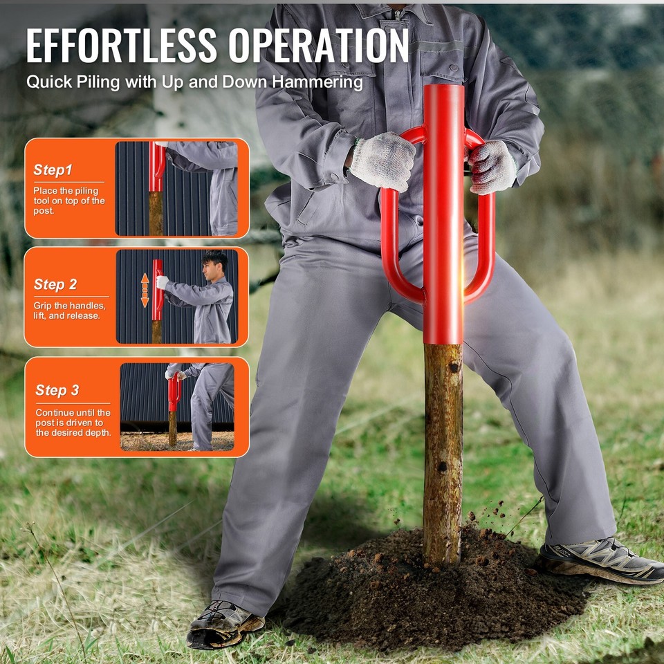 Fence Post Driver with Handles 4.11 in Inner Diameter T Post Pole ...