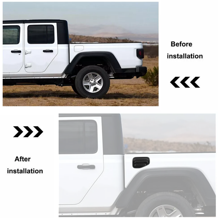 For Jeep Gladiator JT 2020-2025 Carbon Fiber Gas Door Cover Fuel Tank ...