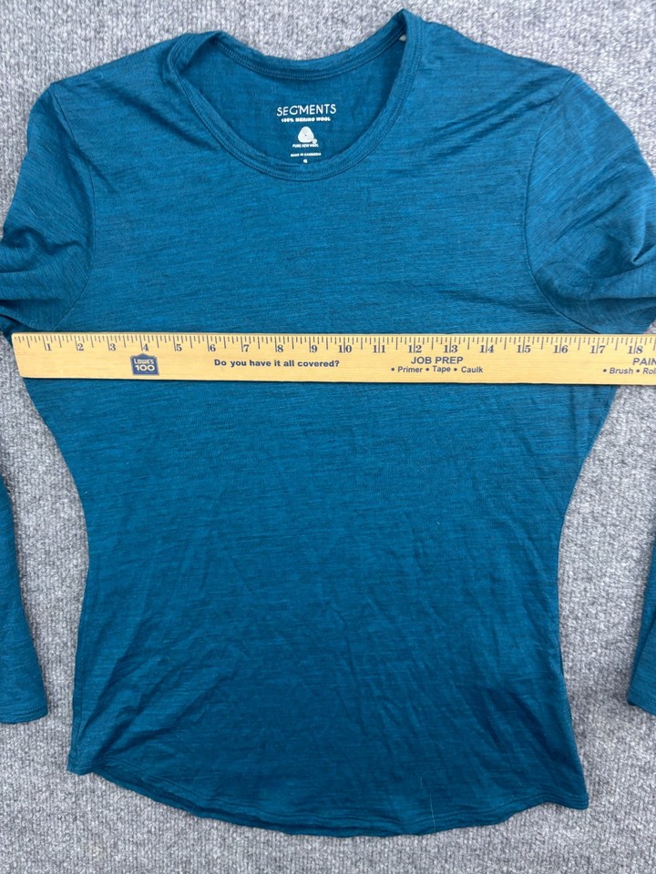 Seg'Ments 100% Merino Wool Shirt Women's Small Blue Woolmark Long ...
