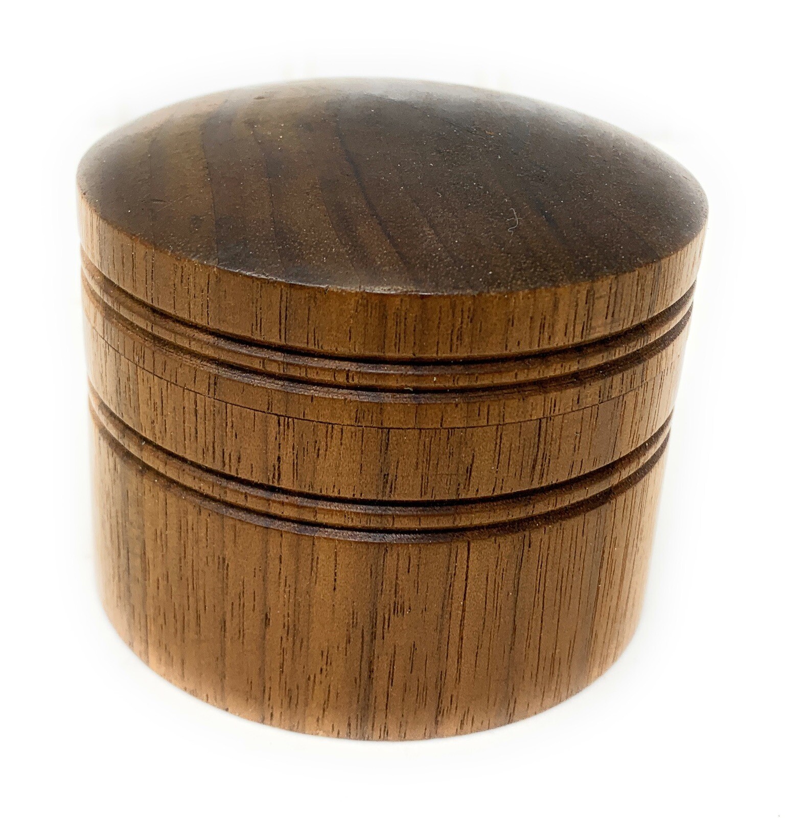 Vintage Hand Carved Round Wood Lidded Box | eBay