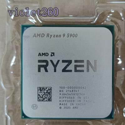 AMD Ryzen 9 5900 R9-5900 AM4 CPU Processor 3.0GHz 12Core 24Thr 65W ...