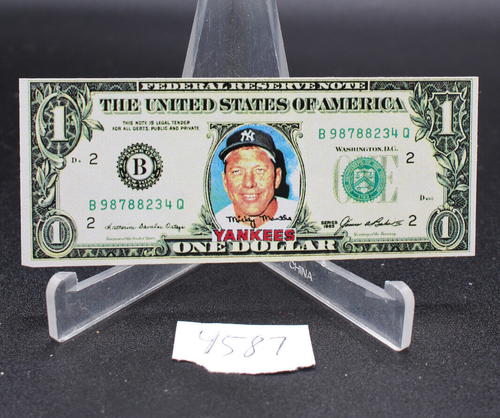 MICKEY MANTLE US $1 One Dollar Bill NY Yankees Baseball | eBay