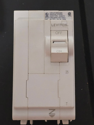 Leviton LB225-G - 25A, 240V, 2-Pole, GFCI Breaker - New Open Box - Pack ...