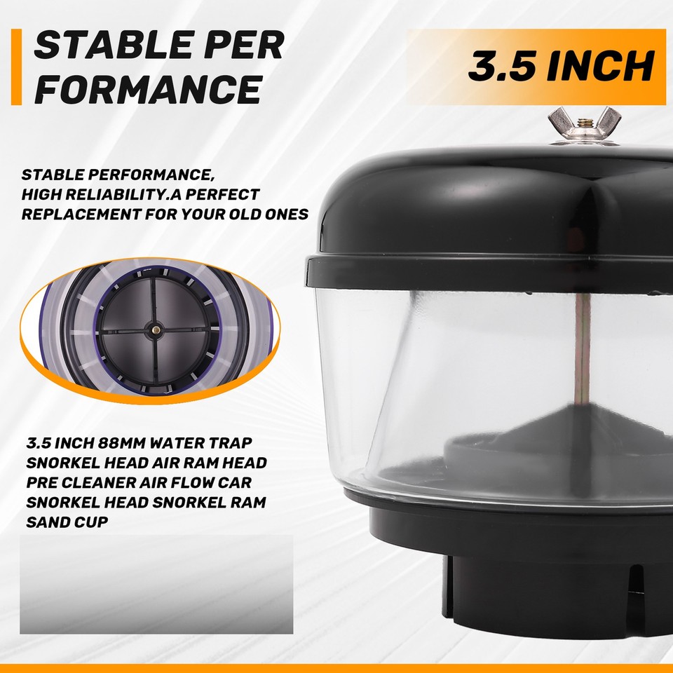 3.5 Inch 88Mm Water Trap Snorkel Head Air Head Pre Cleaner Air Flow ...