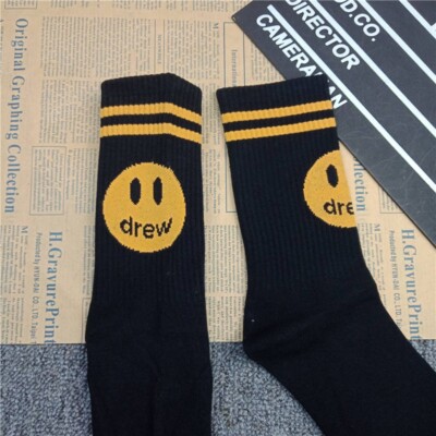 The Drew House Mascot Logo Cotton Crew Socks Justin Bieber | eBay