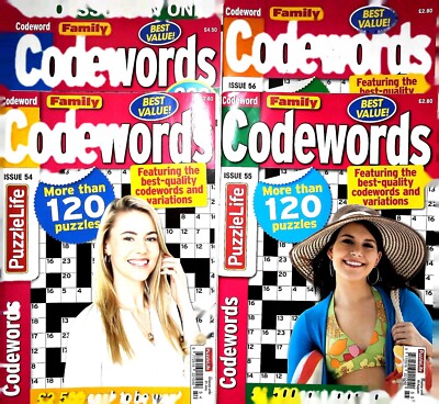 4 X Codewords Puzzle Books Mags 'Family Codewords' - 560 Puzzles+ ...