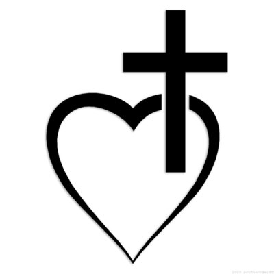 Christian Cross Heart - Decal Sticker - Multiple Colors & Sizes ...
