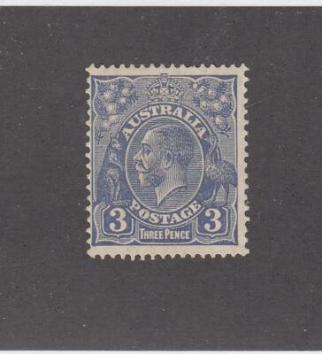 AUSTRALIA (MK4865) # 117 FVF-MLH 3d KING GEORGE V /ULTRAMARINE CAT VAL ...