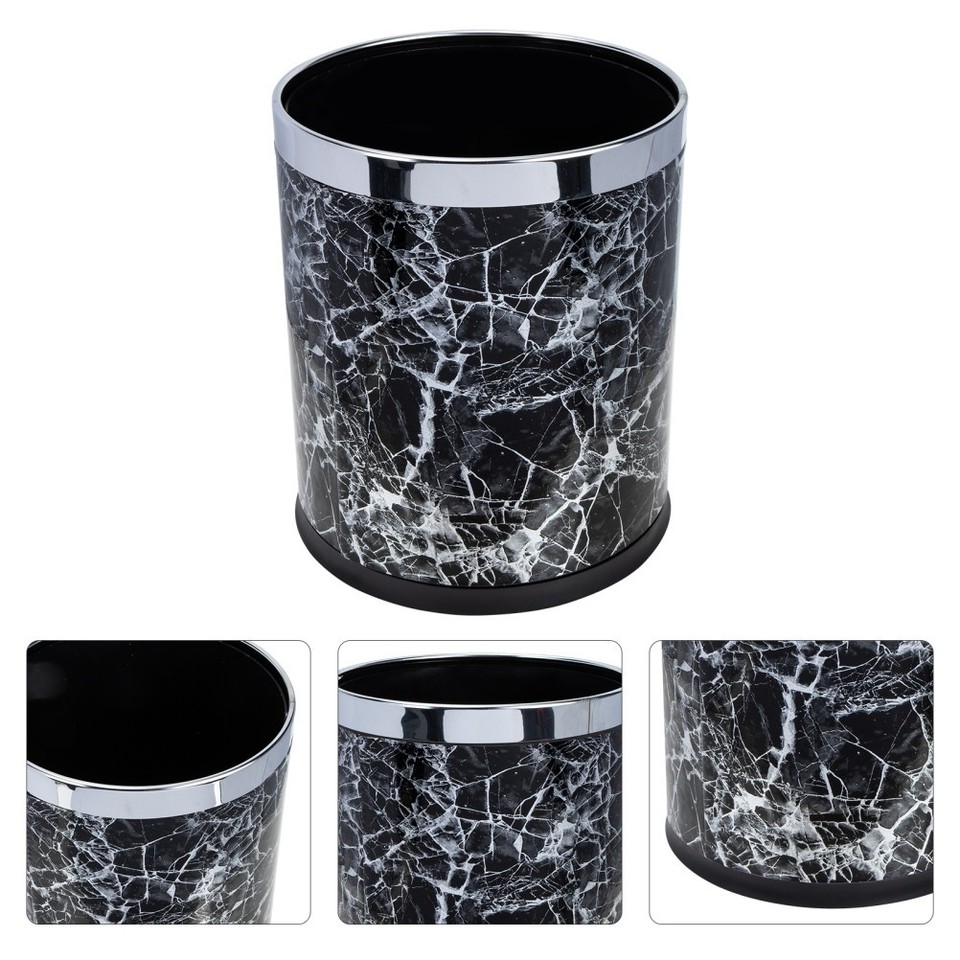 Marbling Trash Can Hotel KTV Garbage Container Office Kitchen Trash Bin ...