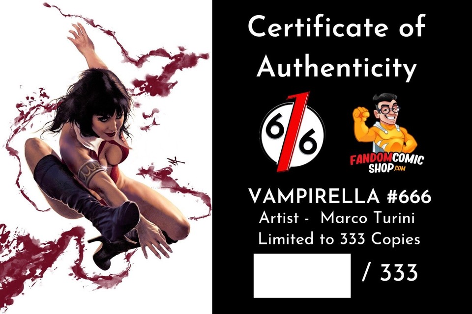 🔥🦇 VAMPIRELLA #666 MARCO TURINI 616 ASM 300 Virgin Variant B LTD 333 ...