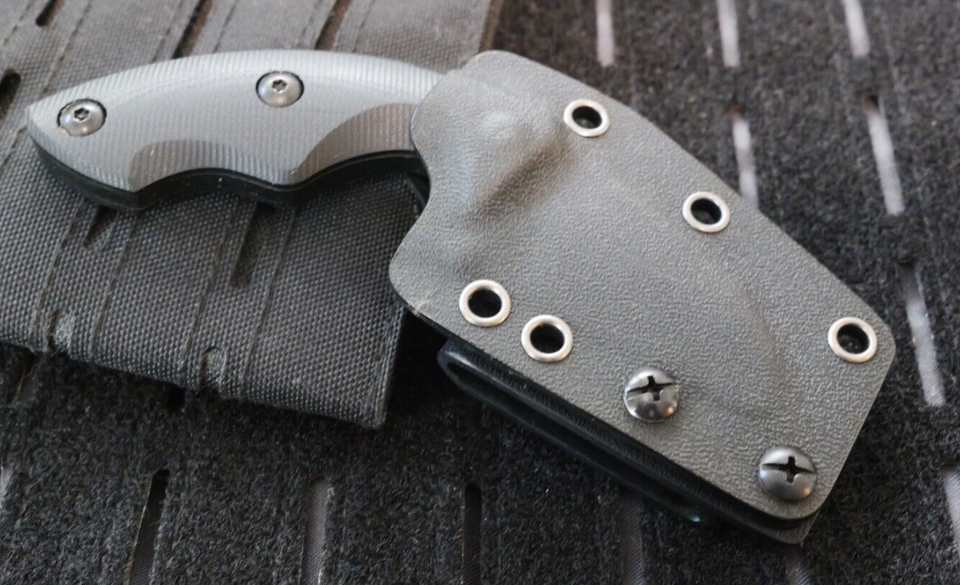 Stealth Black Fixed Blade Knife Mini Combat Knife 5" D2 Kydex Swat ...