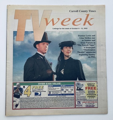 TV Week Magazine October 6 2002 Damian Lewis and Gina McKee No Label | eBay