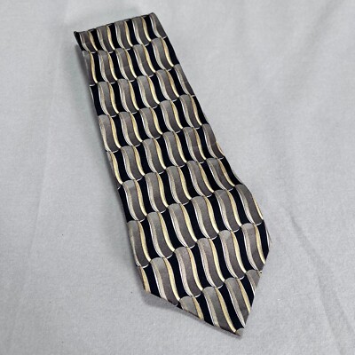 Arrow Silk Necktie Abstract Geometric Wavy Patterned Designer Tie ...