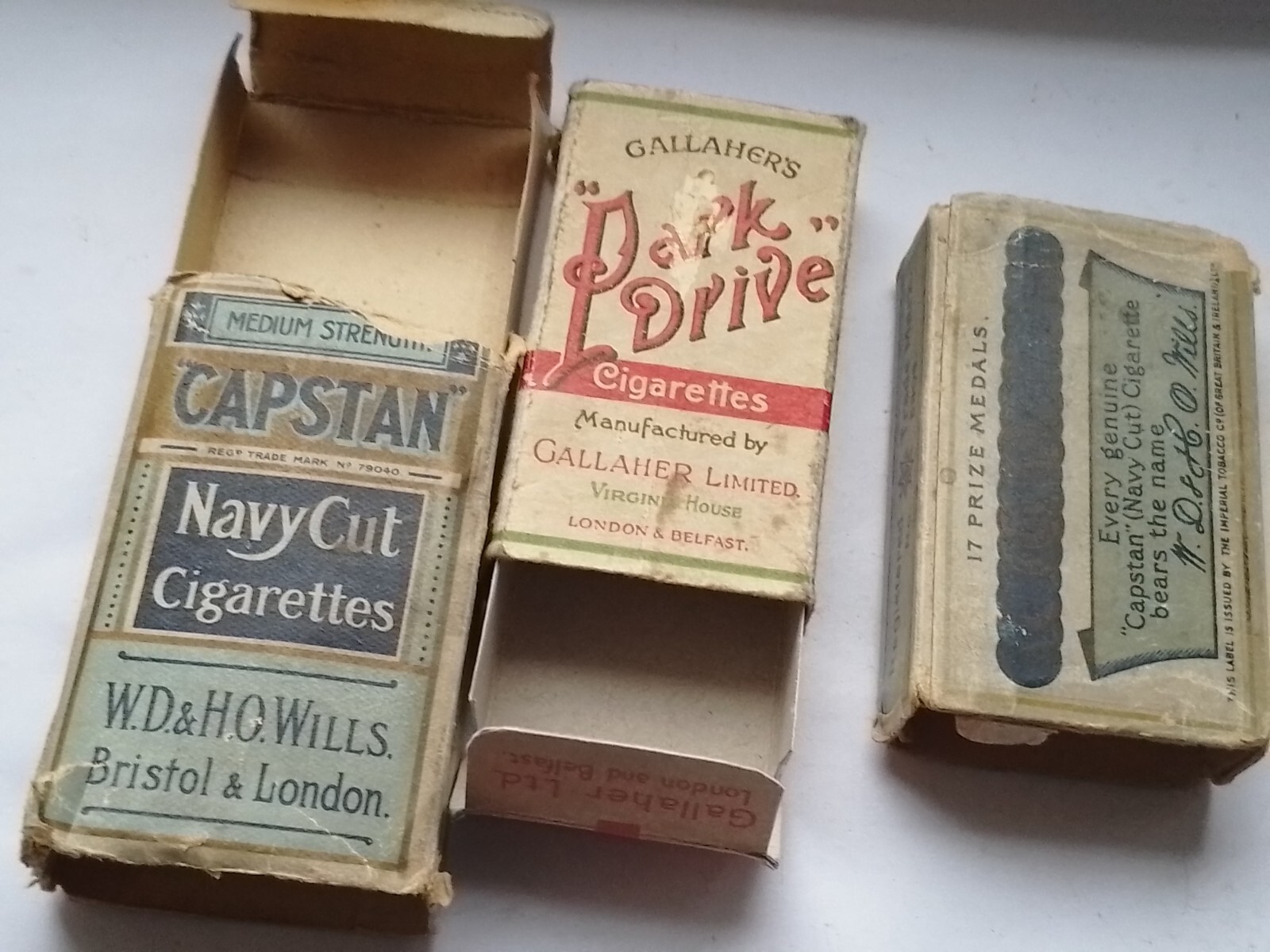 Vintage Antique Cigarette Packets unique set EMPTY boxs De Reszke Navy ...