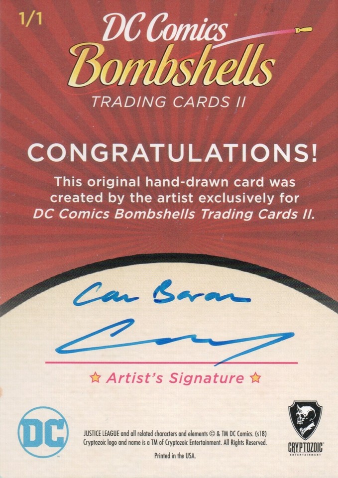 DC Comics Bombshells 2, Can Baran Sketch Card 1/1 | eBay