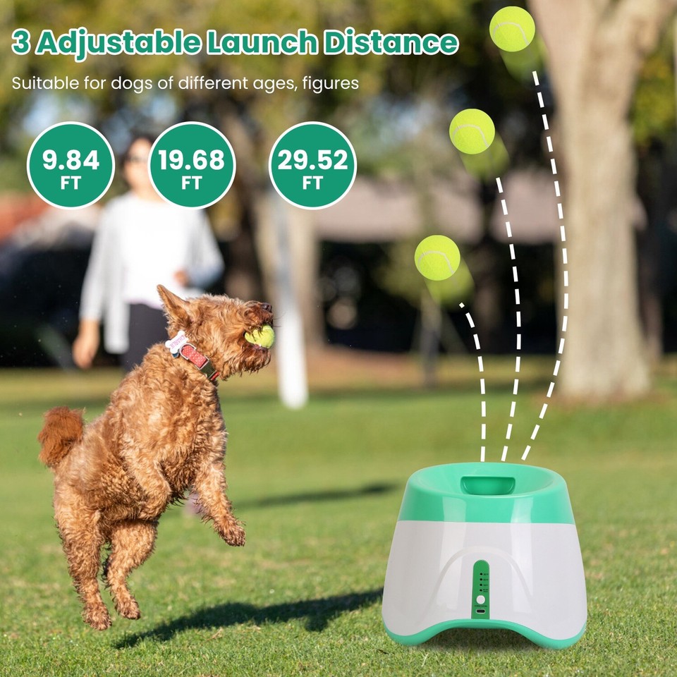 Automatic Dog Ball Launcher Pet Play Toys Ball Thrower Fetch Machine ...