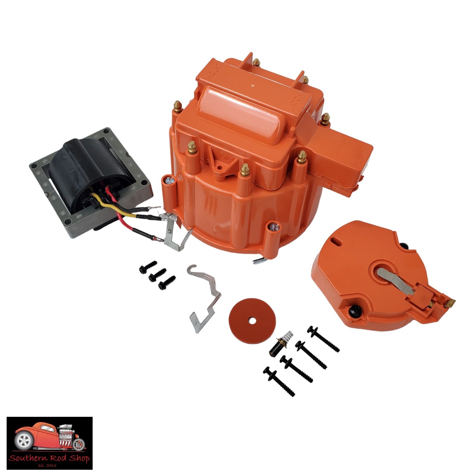 Chevy GM Orange HEI Large Distributor Cap Rotor Kit SBC BBC 350 454 W ...