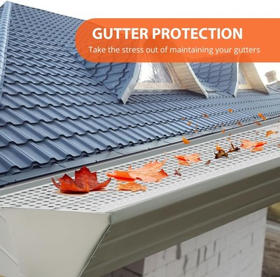 Gutter Guard 5 " Wide 28 to 208 ft Aluminum Cover Mesh Leaf Debris ...