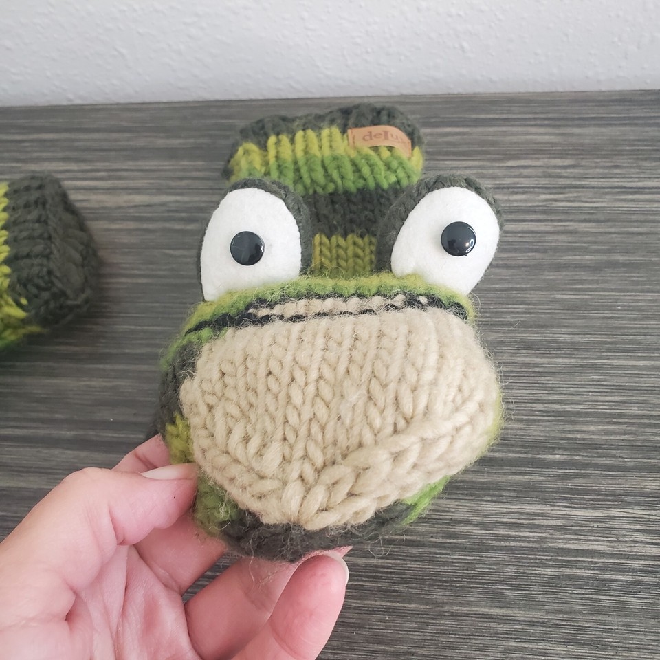 deLux Adult Wool Frog Mittens Green Knit Toad Gloves GIFT Costume ...