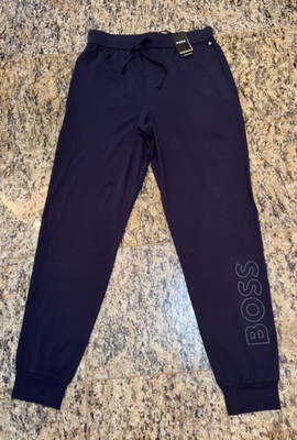 HUGO BOSS Men IDENTITY Pants Lounge Joggers Drawstrings Cotton Blue ...