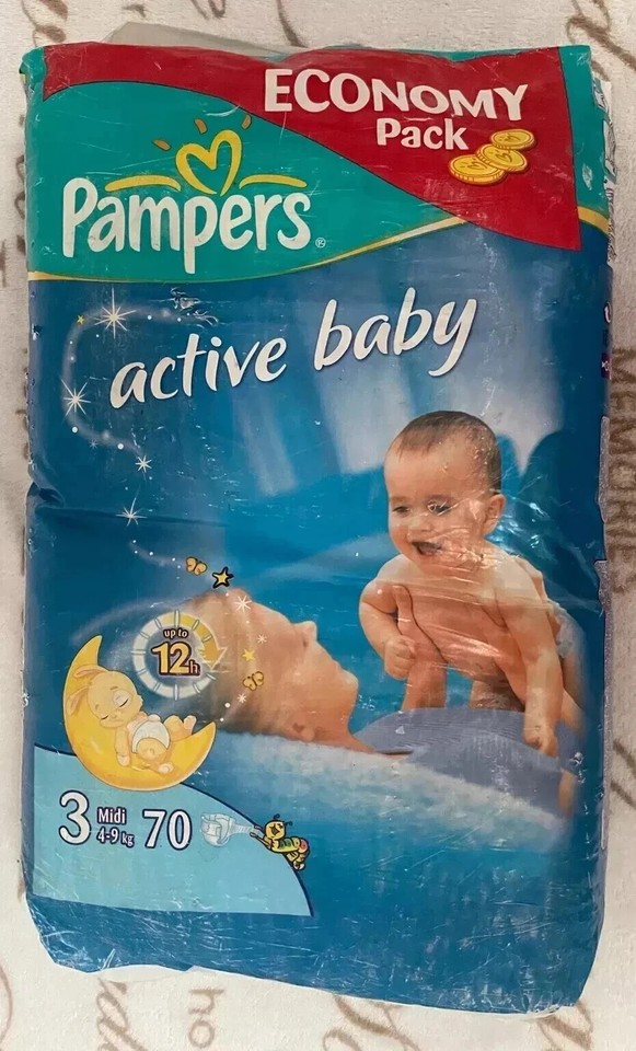Vintage Diapers Nappies Couche Windeln Pampers Active Baby Dry 2010 ...