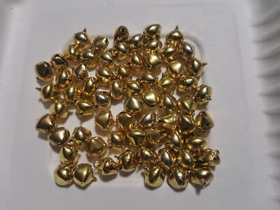 1000pcs 8mm x 6mm Hole 1mm GOLDEN Gold Craft Christmas Bells Charm ...