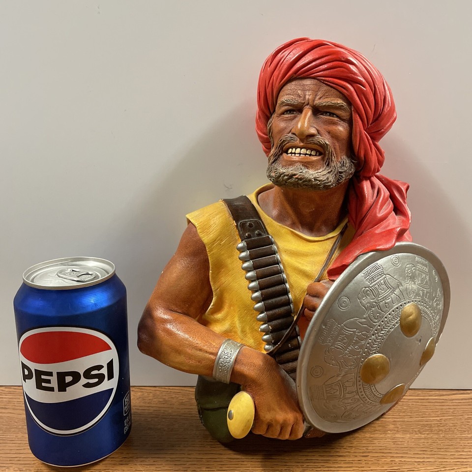 Bossoms Chalkware Wall Hanger Pathan Afghan Muslim Warrior Mountain ...