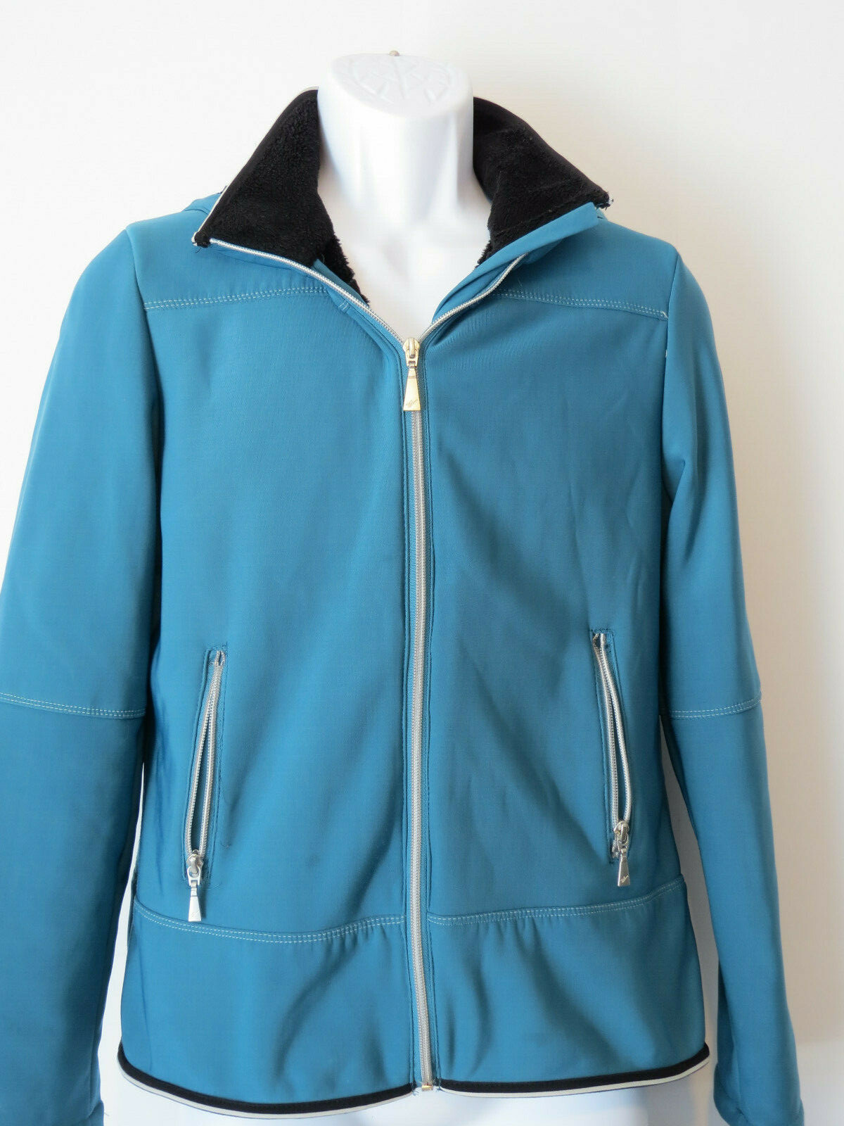 Women's LINED TEAL WEATHERPROOF SMALL JACKET Aqua Zip… - Gem