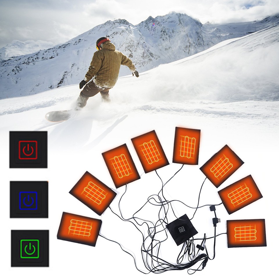 USB Clothes Heater Pad Electric Heating Sheet Warmer Vest Jacket ...