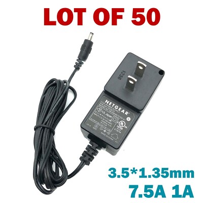 Lot of 50 Original Netgear AC Adapter 7.5V 1A Power Supply Charger 3.5 ...