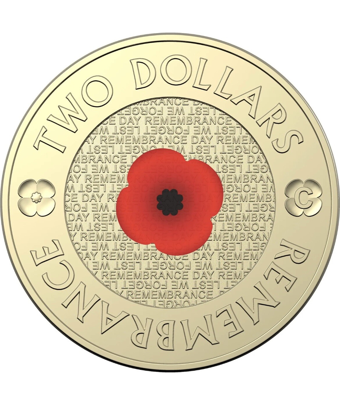 2022 Red Poppy Australia $2 UNC Carded 'C' RAM Coin - Remembrance Day ...