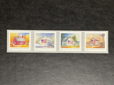 US #5684-5687 Flags On Barns Coil Strip of 4 Presorted Stamps (Free ...
