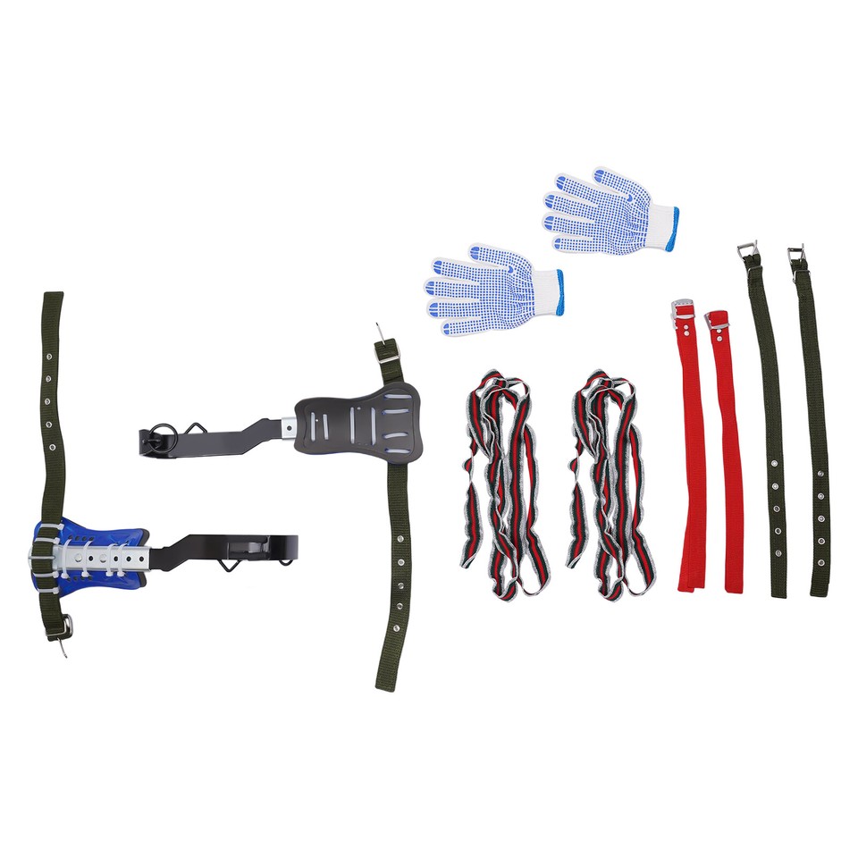 Tree Climbing Spike Set Adjustable Pole Climbing Gear Kit W/Safety Belt ...